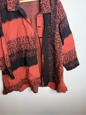 Habitat | Tops | Habitat Button Down Shirt Black Red Orange Size Large ...